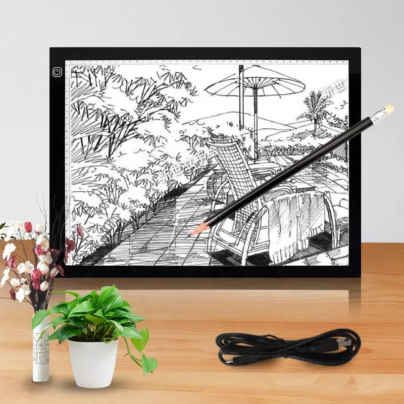 INF Planche à dessin LED avec échelle A3