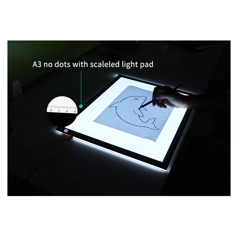 INF Planche à dessin LED avec échelle A3