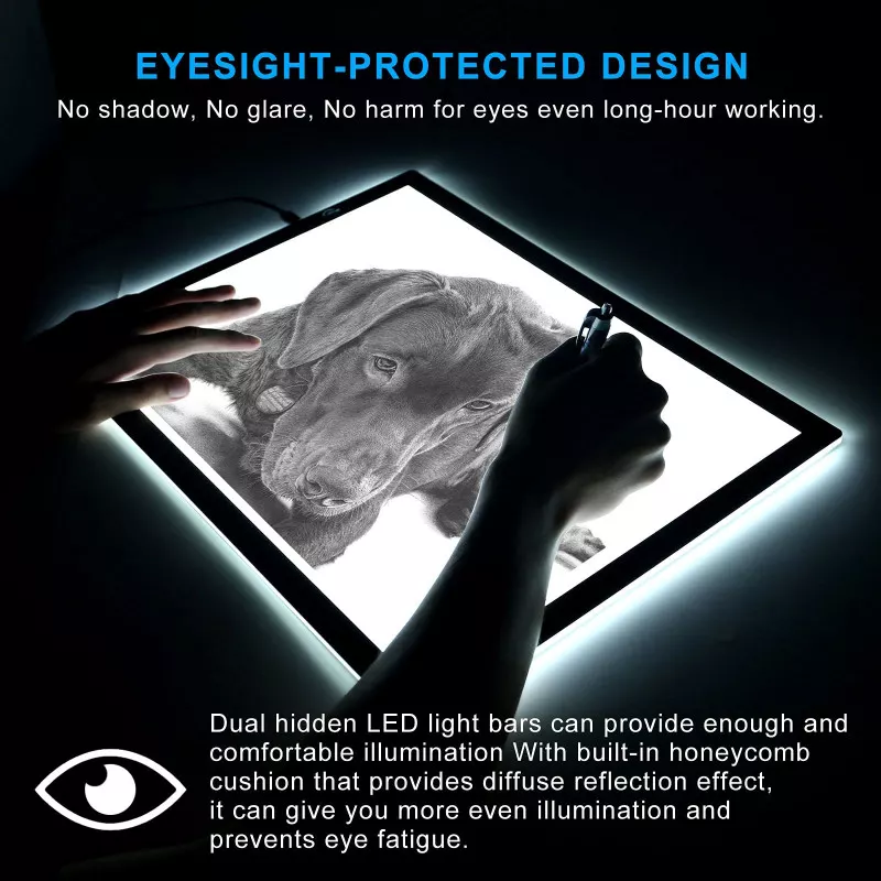 INF Planche à dessin LED avec échelle A3