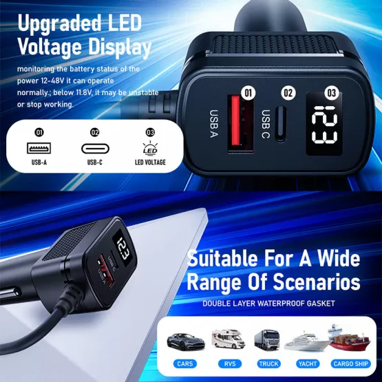 INF Adaptateur allume-cigare de voiture Star Mini Starlink 12V-24V